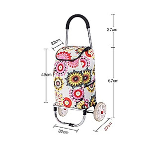 Shopping Cart Folded Stair Climbing Cart Trolly Grocery Utility Cart with Wheel Removable Canvas Collection Bag 25 Kg Capacity