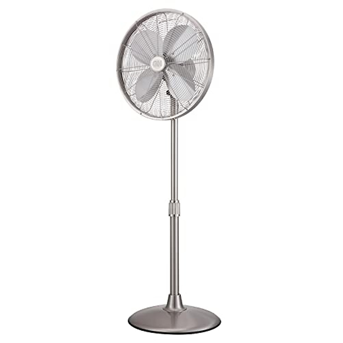 Good Housekeeping 92654-BN 16" Retro Pedestal Fan in Brushed Nickel