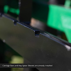 Titan Attachments Pallet Fork Frame Attachment, Fits Cat I & II Tractors, Rated 4,000 LB, Rack, Receiver Hitch, Spear Sleeves