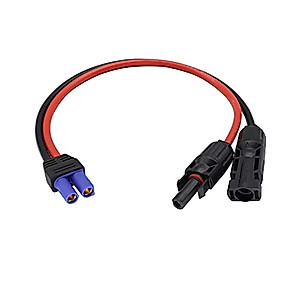 ZUYOOK EC-5 to MC-4 Adapter Cable 10AWG Solar Panel Cable Kit Compatible with MC-4 Connector and EC-5 Female Plug for Solar Generator Motorcycle Drone etc (30cm/12inch)
