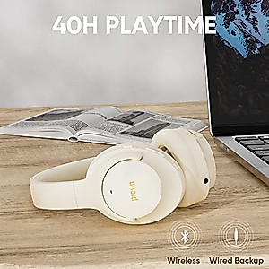 Jassco Active Noise Cancelling Headphones, ANC Wireless Over Ear Headsets, Bluetooth Headphones with Built-in Microphone, Hi-Res Audio, Low Latency, 40H Playtime, for Travel, Home, Work