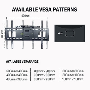 FORGING MOUNT Long Extension TV Mount, Dual Articulating Arm Full Motion Wall Mount TV Bracket with 43 inch Long Arm,Fits 42 to 90 Inch Flat/Curve TVs, Holds up to 165 lbs,VESA 600x400mm Compatible