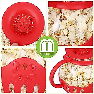 MMUGOOLER Glass Microwave Popcorn Popper, 2.25QT Original Popcorn Jar with Silicone Lid, BPA Free, Dishwasher Safe- Red
