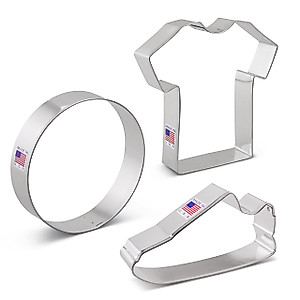 Soccer Cookie Cutters 3-Pc. Set Made in USA by Ann Clark, Soccer Ball, Cleat, Jersey