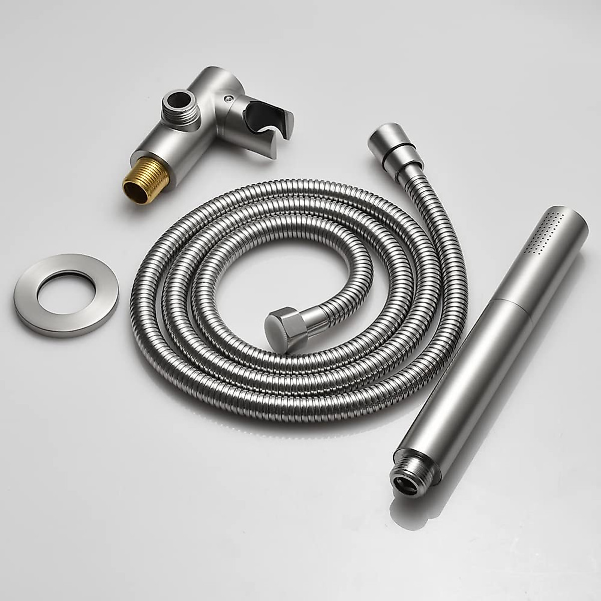 KATAIS Brushed Nickel 2 In 1 Hand Held Shower Head High Flow Handheld Shower Head Set High Pressure Shower Head Sprayer Hand Shower Wand with 59 Inch Hose, Bracket