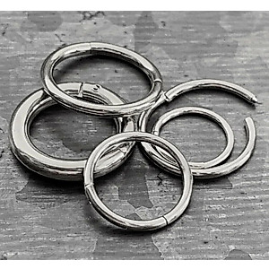 Lobal Domination 1 Piece Hinged Segment Ring/Septum Clicker 316L Surgical Steel - Choose your Gauge/Diameter (10g - Diameter 1/2")