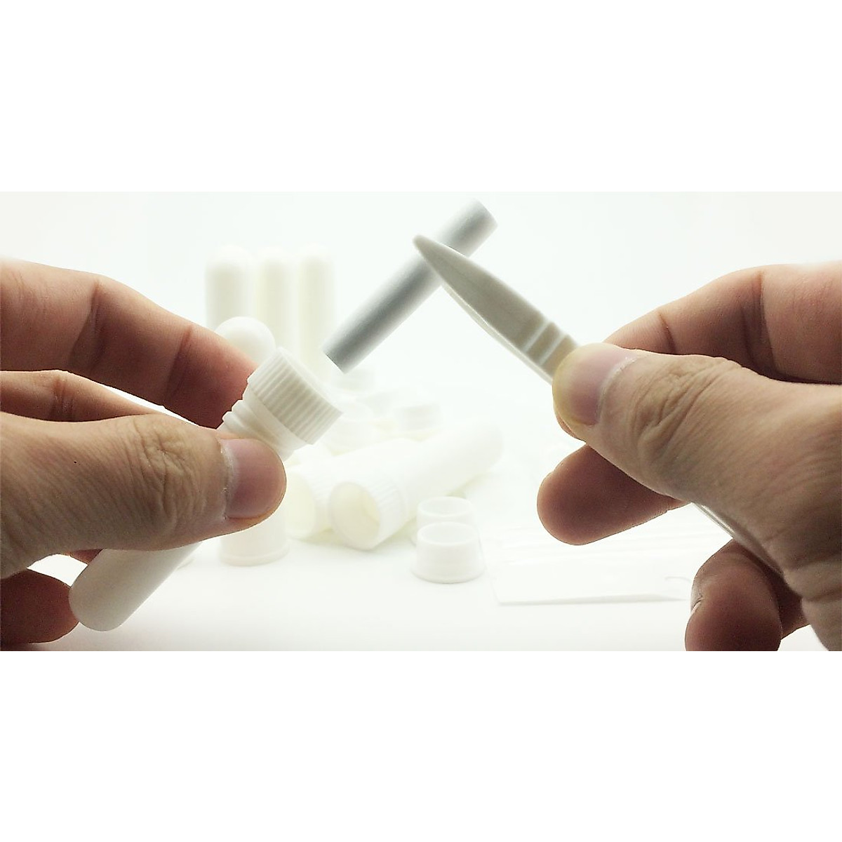 zison Essential Oil Aromatherapy Blank Nasal Inhaler Tubes, 24 Complete Sticks + Including 12 extra Stick +2 Polyethylene Pipette Droppers +1Plastic tweezers