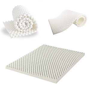 Spring Solution 2-inch Convoluted Egg Shell Bed Topper with Breathable Foam | Soft, Comfortable and Relaxing Bed Top Padding, Mattress Toppers Provide Support for Back and Lower Back, Twin, White