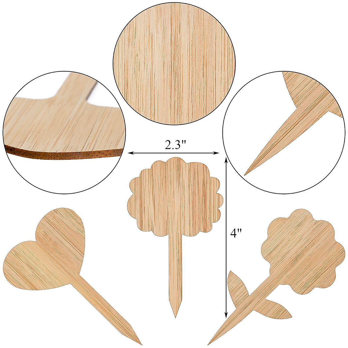 Elsjoy Bamboo Plant Labels Pack - 9 Stylish Eco-Friendly Garden Markers