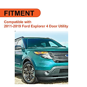 Right A-Pillar Molding Windshield Outer Trim Compatible with 2011-2019 Ford Explorer 4 Door Utility Replace for BB5Z-7803145-AA, BB5Z-7803137-AB W/Side Tape (Passenger Side)