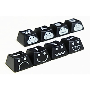 Replacement WASD Arrow Keycaps UV Coating Backlit Double Shot Keycap OEM Profile for Cherry MX Switch Gaming Mechanical Keyboard (8 Keys WASD+Arrow)