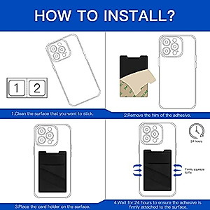 YINHEXI 2Pack Phone Wallet Card Holder, Cell Phone Wallet Stick on Credit Card Holder for Cell Phone & Phone Case, Slim Wallet Compatible with All Smartphones