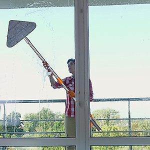 85Inch Wall Cleaner with Long Handle, Baseboard Wall Cleaner Mop 360° Rotatable Wall Washer Cleaner Tool with Adjustable Handle, Microfiber Dust Mop for Floor/Ceiling, Car Wash Brush with Long Handle