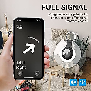 4 Pack Silicone AirTag Holder Case Compatible with Apple Airtag，Include 2pc AirTag Keychain & 2pc AirTag Adhesive Mount丨Lightweight, Anti-Scratch，for Luggage,Keys,Bike，Dog Collar etc