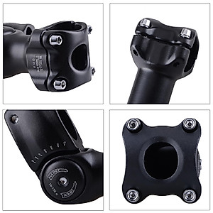 Azarxis 25.4mm 31.8mm Stem 90mm 110mm 120mm 130mm 0-60 Degree Adjustable Bike Stem Mountain Bike Stem Short Handlebar Stem for Bicycle, Road Bike, MTB, BMX, Cycling (A -【60°】25.4 x 130mm)