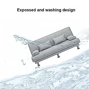 JHKZUDG Fabric Sofa Bed, with Chrome Legs Convertible Folding Sofa Bed, 3 Angles Adjustable Back,for Compact Living Spaces,Apartments Office Dorms,Green,180 × 62 × 78cm