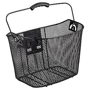 Schwinn Quick Release Wire Basket, Easy Assembly Fits Most Adult Bike Handlebars, Weather Resistant, Durable, With Top Folding Handle, Mounting Hardware Included, Bicycle Accessories, Black.