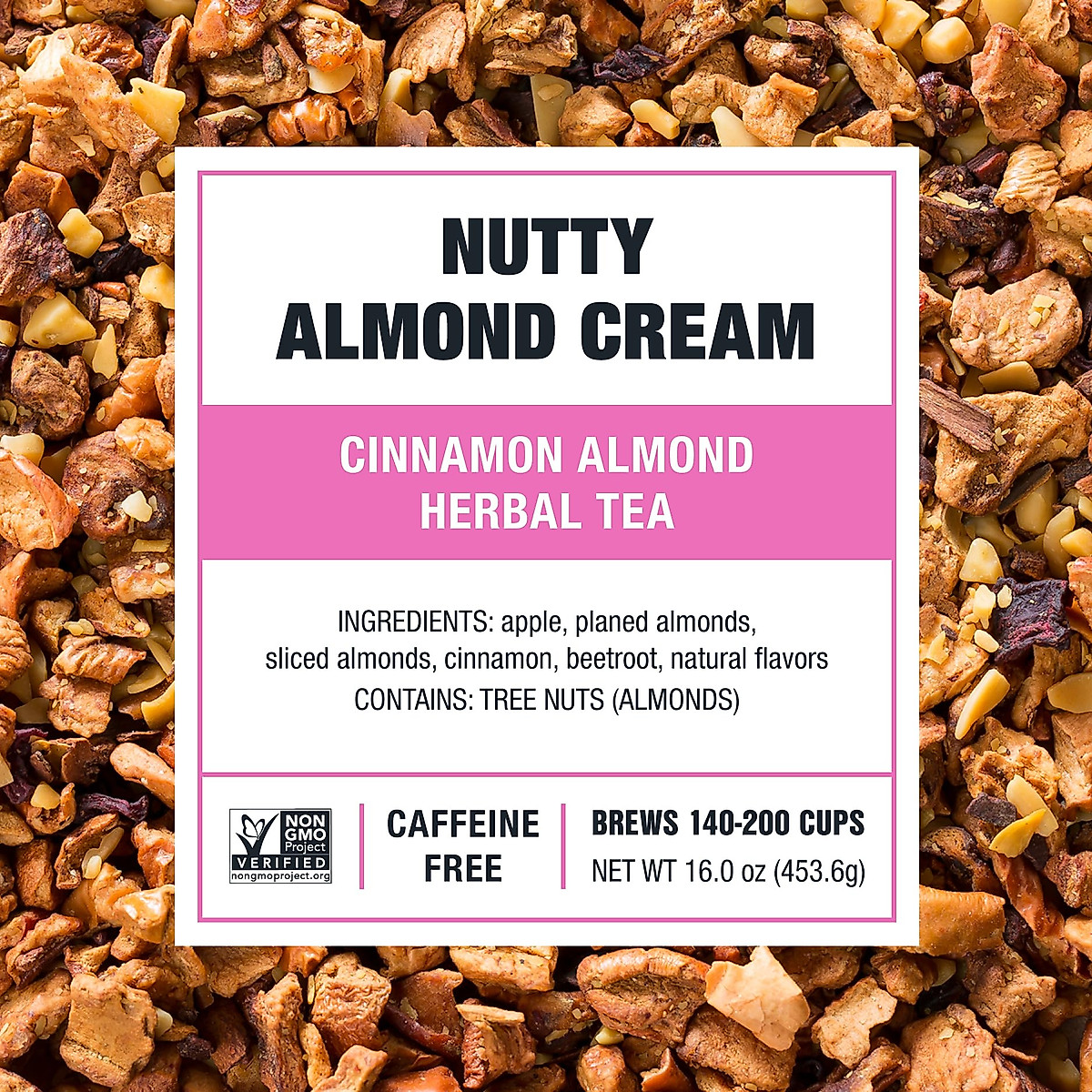 Tiesta Tea - Nutty Almond Cream | Cinnamon Almond Herbal Tea |Premium Loose Leaf Tea Blend |Non-Caffeinated Fruit Tea | Make Hot or Iced Tea & Brews Up to 200 Cups - 16 Ounce Resealable Bulk Pouch