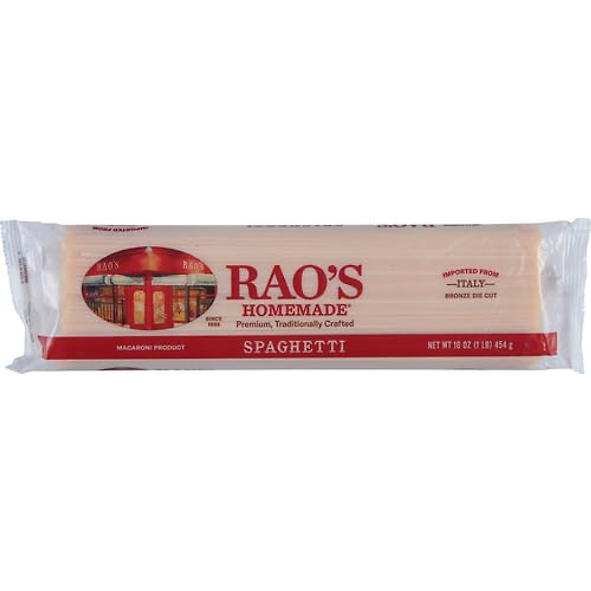 Rao's Homemade Spaghetti Pasta, 16oz, Traditionally Crafted, Premium Quality, From Durum Semolina Flour, Traditional Bronze Die Cut, Imported from Italy