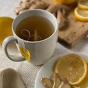 Bigelow Lemon Ginger plus Probiotics Herbal Tea, Caffeine Free, 18 Count (Pack of 6), 108 Total Tea Bags