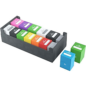 Dungeon 1100+ Convertible Deck and Game Accessories Box | Double-Sleeved Card Storage & Protector | Nexofyber Surface | Holds up to 1,000 Cards | Black Color | Made by Gamegenic