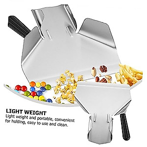 ULTECHNOVO 1pc Packing Shovel Chips Stainless Steel Funnel Stainless Steel Scoop Stainless Steel Kitchen Scoop Stainless Steel Popcorn Scoop Stainless Steel Flour Shovel Commercial