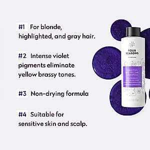 Four Reasons No Nothing Sensitive No Yellow Shampoo - Unscented Silver Shampoo for Blonde Hair | 100% Vegan | 300 ml