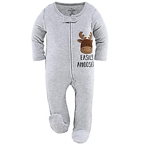 The Peanutshell Baby Sleepers for Boys or Girls Set of 3-6-9 Months Baby Boy and Girl Clothes, Soft Cotton Unisex Footed Pajamas, Newborns & Infants Clothes Gift Set - Buffalo Moose