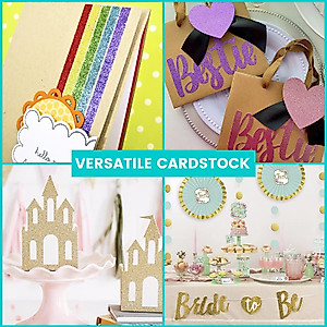 HTVRONT Glitter Cardstock Paper - 40 Sheets 13 Colors Glitter Card Stock, 110lb Cover A4 Thick Cardstock Glitter Paper for Craft, Birthday, Scrapbook, Wedding, Sparkly Paper, Card Making