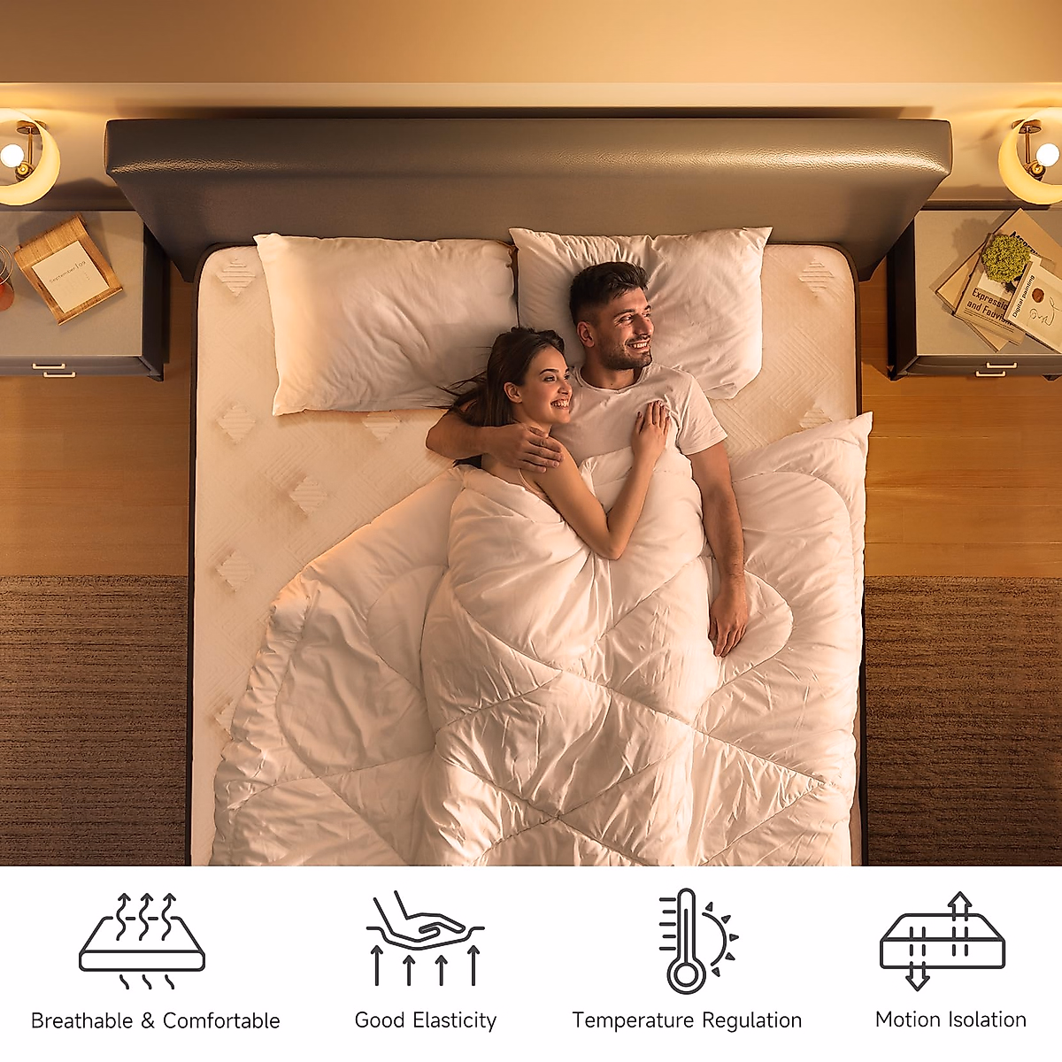 Yaak Full Size Mattress 12 Inch, Hybrid Full Mattress in a Box, Individual Pocket Spring Double Bed Mattress with Breathable Memory Foam, Pressure Relief, Medium Firm Mattress Full Size 75"x54"x12"