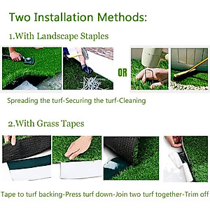 Petgrow Realistic Artificial Grass Turf -5FTX10FT(50 Square FT), Thick Fake Grass Pet Dog Mat Pad with Drain Holes- Indoor Outdoor Astroturf Garden Lawn Landscape Balcony Synthetic Faux Grass