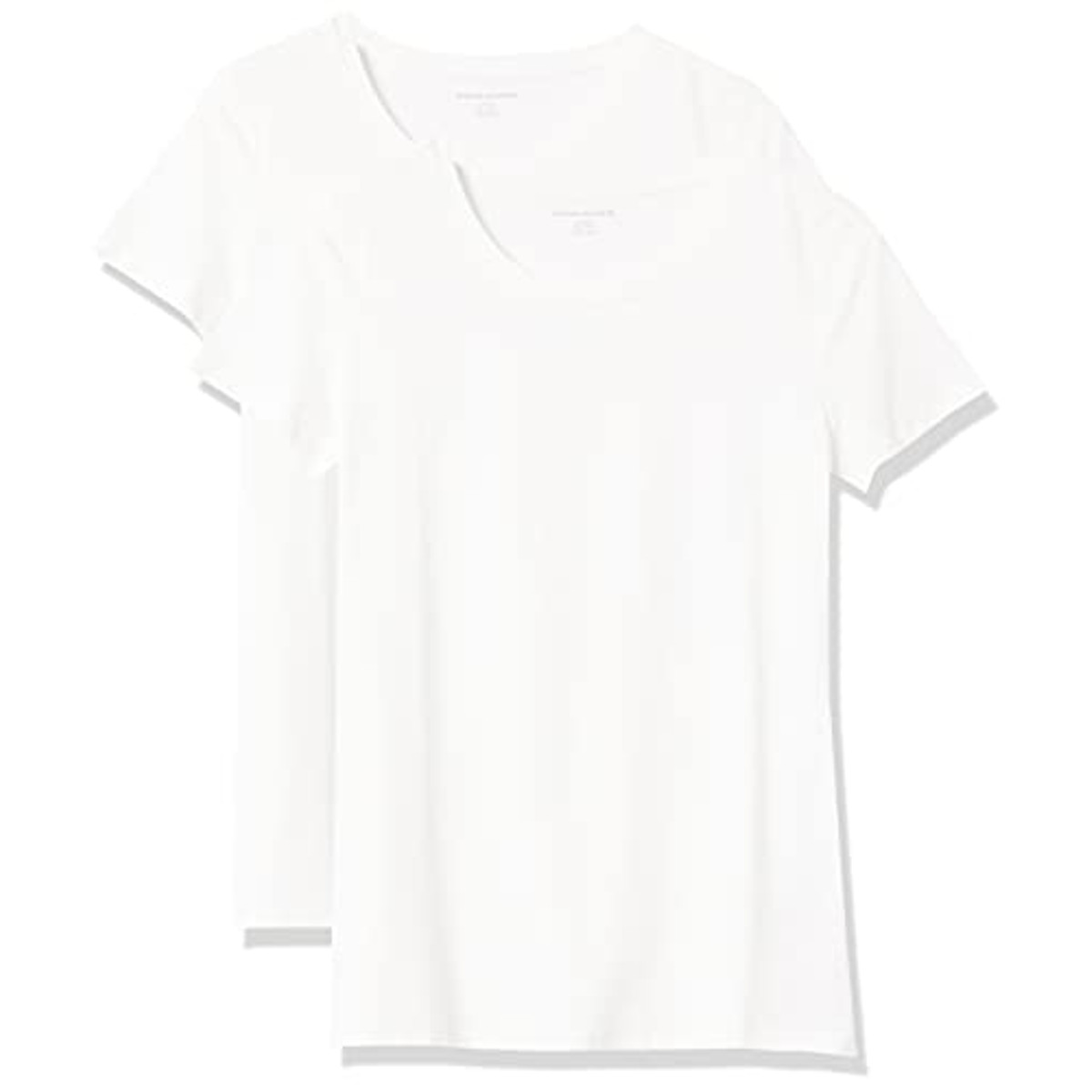 Amazon Essentials Women's Classic-Fit Short-Sleeve Crewneck T-Shirt, Pack of 2, White, Large
