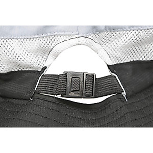 Funky Junque Ponytail Sun Hat Foldable Mesh Outdoor Beach Bucket Hat, Black/Grey
