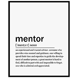 Gift for Mentor Thank You Mentor Print Sign Mentor Definition Print Mentor Appreciation Retirement Gift for Boss Teacher, 8x10 inch - UNFRAMED