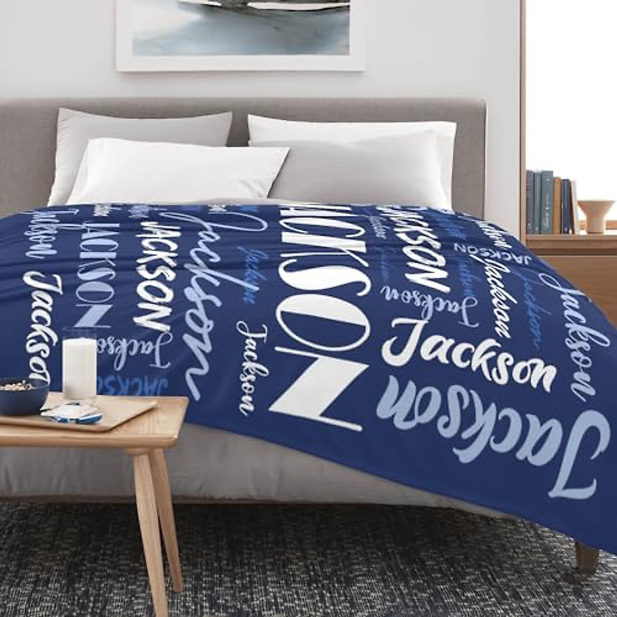 Dr.TOUGH Name Blanket Personalized Blanket and Throws Personalized Blanket for Kids Adult Fleece Bed Blankets Customized