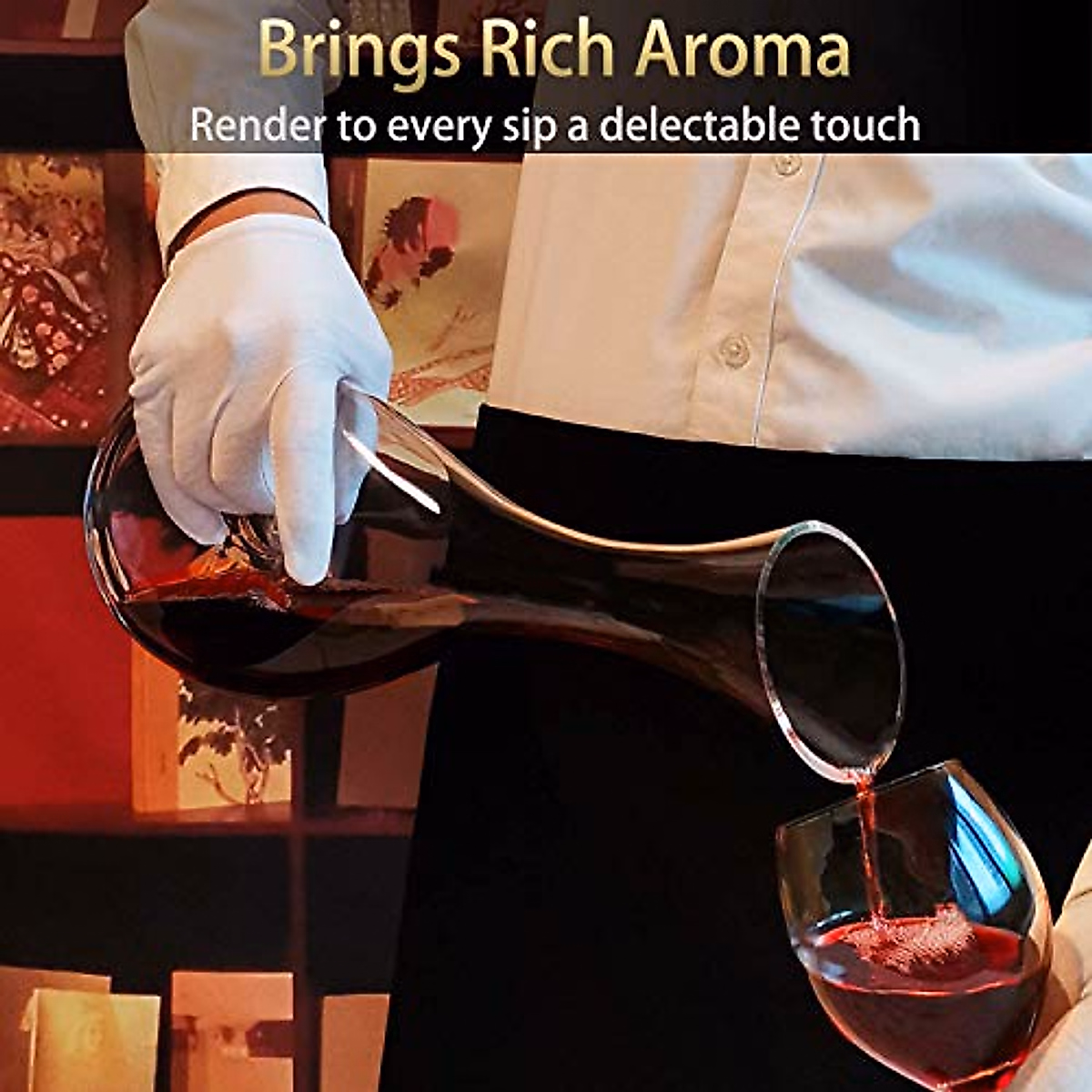 NUTRIUPS Wine Decanter with Stopper Wine Decanters and Carafes Hand Blown Wine Aerating Decanter Wine Carafe Decanter Pierced Decorative Snail Red Wine Decanters with Lid