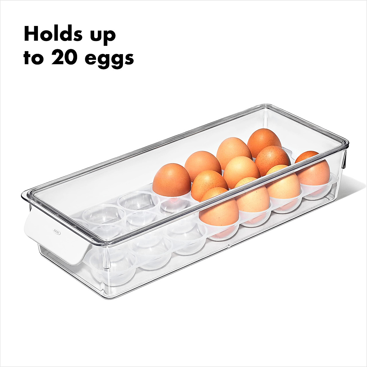 OXO Good Grips Fridge Egg Holder with Removable Tray and Lid