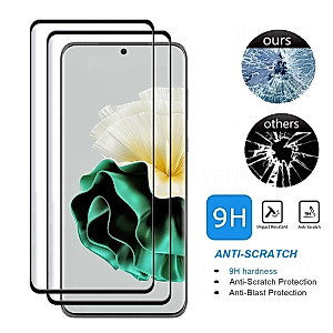 AISELAN for Huawei P60 3D Curved Screen Protector, [2 Pcs] 3D Full Coverage HD Clear Anti-Scratch Easy Installation Screen Tempered Glass for P60 / P60 Pro / P60 Art (6.67-inch) 2023
