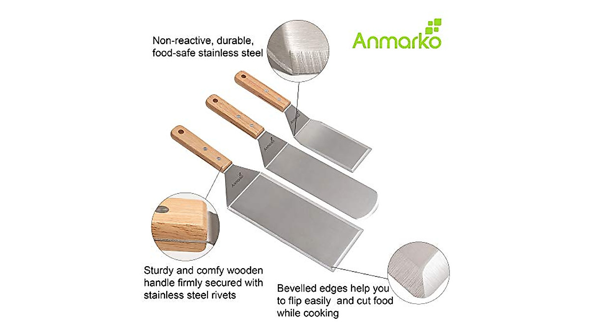 Professional Stainless Steel Spatula Set for Griddle & Grill - Heavy Duty