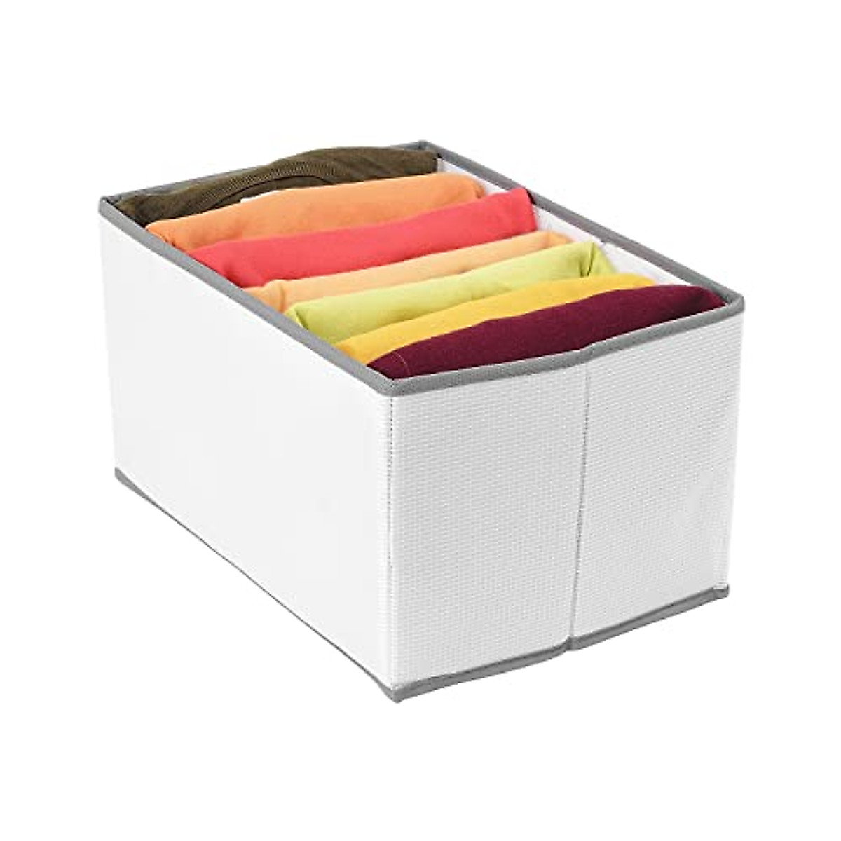 4EVERGOODS Wardrobe Clothes Organizer, Closet Organizer, Dresser Organizer - Lightweight Sweaters, Shirts, T-Shirts, Leggings, Skirts, 7 Grids - PVC Gray - 1 Piece Set