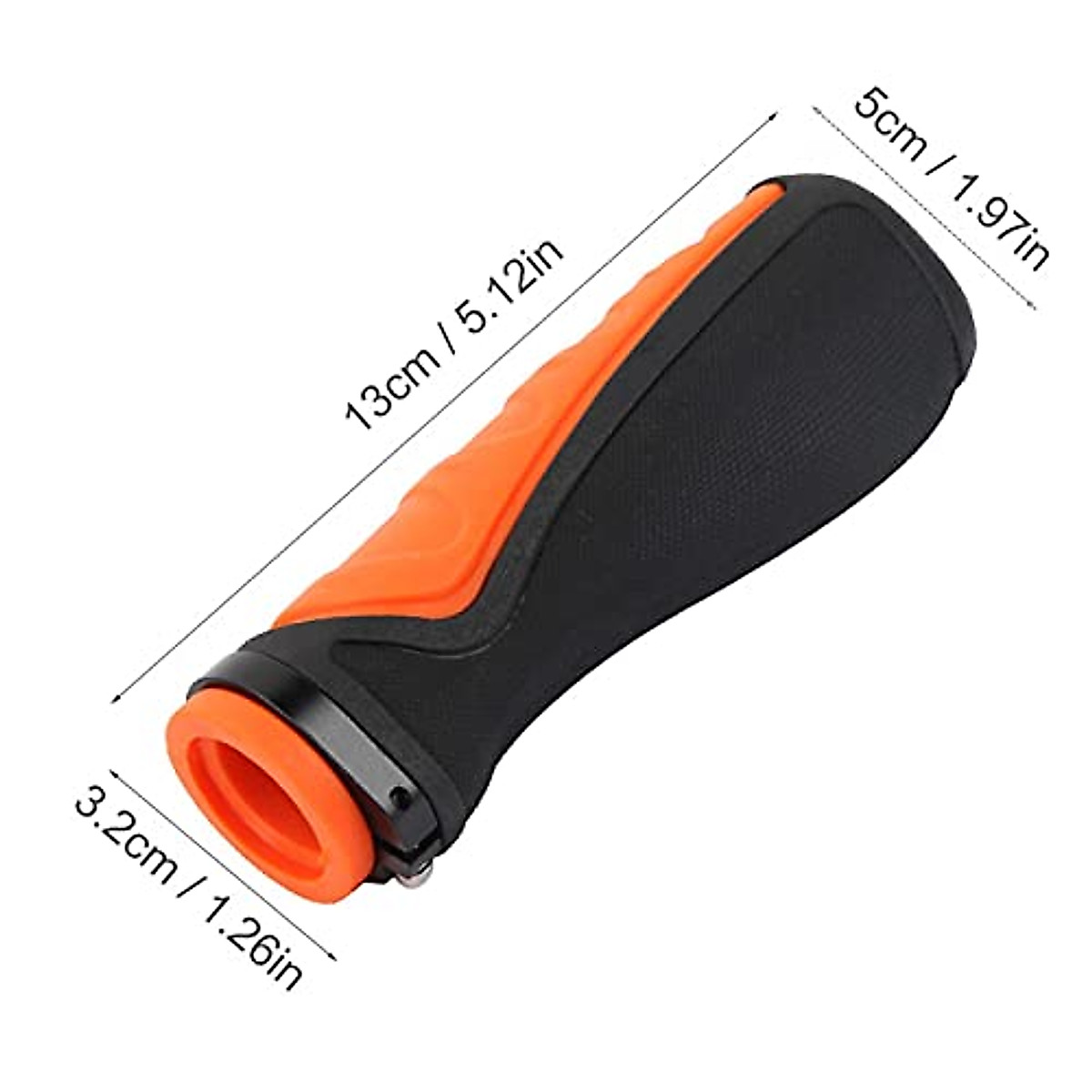 Bike Handlebar Grips, Orange & Black Rubber Anti-slip Lock-on Ergonomic Design Mountain Bike Grips, MTB BMX Anti-Slip Urban Bicycles Grips, Scooter Grips Accessories