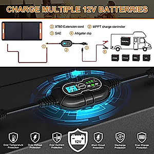 100W 18V Portable Solar Panel for Power Station, 100 watt Solar Charger with USB QC 3.0 Typc C Output + 10A MPPT Charge Controller to Charge 12V Batteries for RV Camping Travel Outdoor Backup