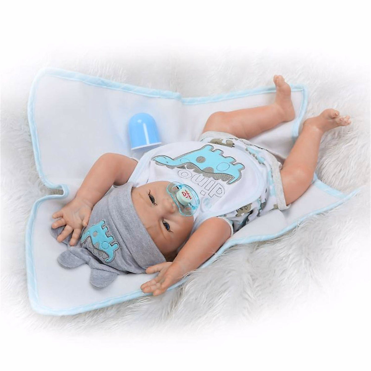 iCradle Silicone Full Body Reborn Baby Dolls Twins Boy and Girl 20 inch Anatomically Correct Newborn Size Bebe Look Real Washable Toys for Toddler Doll House 2 PCS