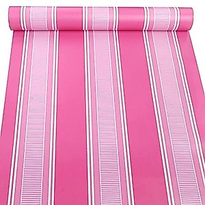 PoetryHome Self Adhesive Vinyl Rose and Pink Stripe Peel and Stick Wallpaper Shelf Liner for Walls Nursery Girls Bedroom Cabinets Dresser Drawer Furniture Decal Removable Waterproof 17.7x117 Inches