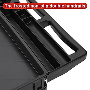 GarveeTech Service Cart 500-lb Utility Service PP Rolling cart with Two Trays and Brake Wheel for Warehouse/Garage/Cleaning/Manufacturing，45" 25" Black