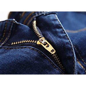 Boy's Blue Skinny Fit Ripped Destroyed Distressed Stretch Slim Denim Jeans Pants, Size 8