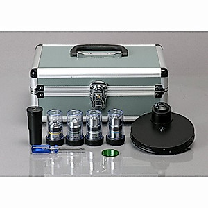 AmScope T490A-PCT Compound Trinocular Microscope with Phase-Contrast Turret, WF10x and WF16x Eyepieces, 40X-1600X Magnification, Brightfield/Darkfield, Halogen Illumination, Abbe Condenser, Double-Layer Mechanical Stage, Sliding Head, High-Resolution Opti