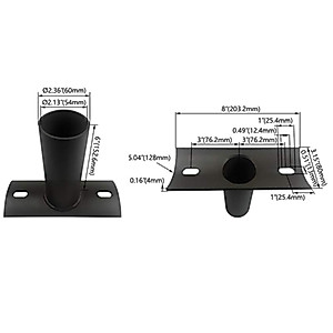 LED Shoebox Light Outdoor Parking Fixture Mounting Brackets Adaptor, Thick Round Pole Tenon, Transform The Slip Fitter into Arm Mounting for Round Pole (2-3/8" OD Horizontal Tenon Arc Adaptor)