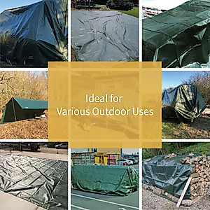 GUARD SHIELD Super Heavy Duty Green/Silver Poly Tarp Cover 10x12 Feet Waterproof 16mil Thick UV and Tear Resistant Tarpaulin with Grommets and Reinforced Edges