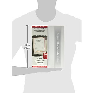 Strathmore 59-854 Laser Vellum Inkjet Paper, 8.5"x11", 50 Sheets,white/ivory